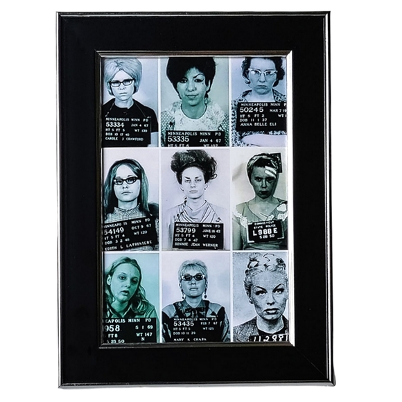 Dolls Kill | Accents | Retro 6s Jail Mugshot Collage Framed Photo Print ...